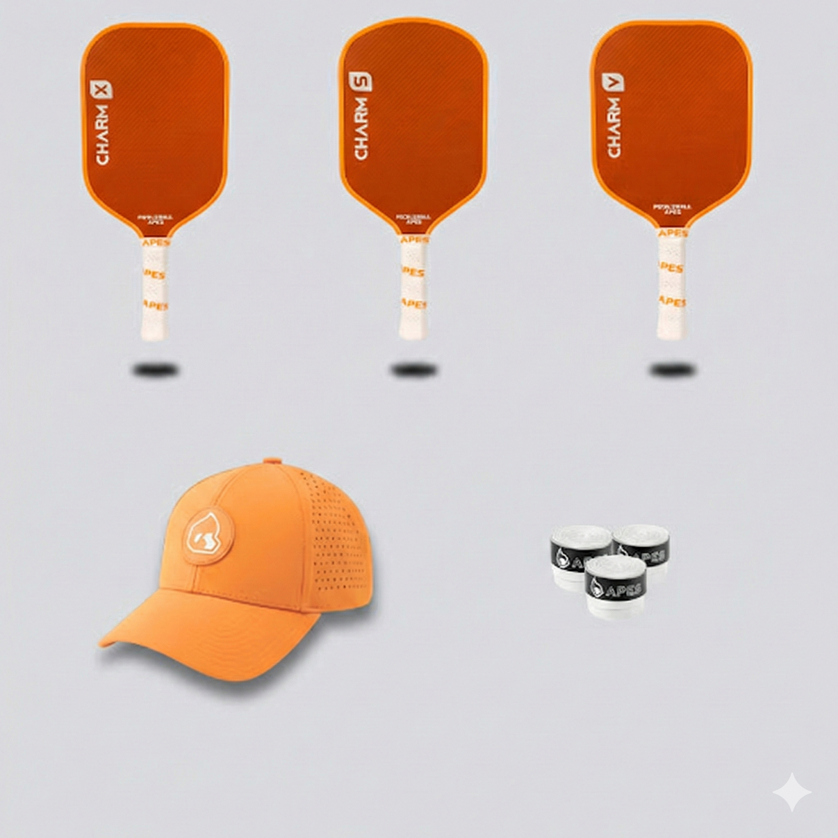 Charm Bundle (Charm + Orange Hat + White Overgips) – PickleballApes